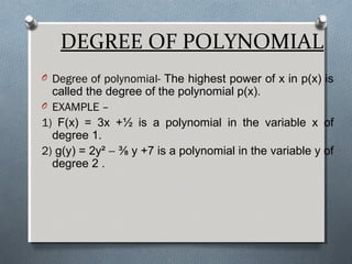 Examples Of A Polynomial Degree