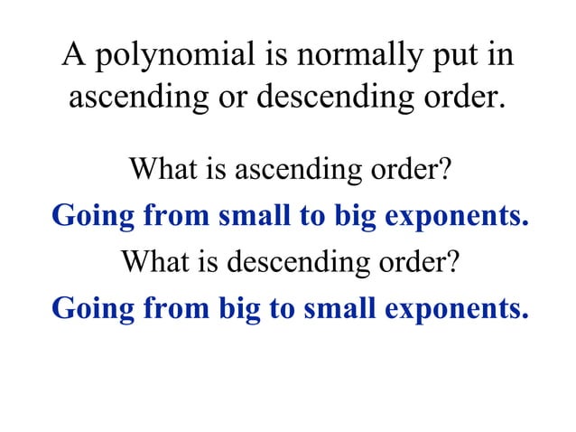 Polynomials Introduction | PPT