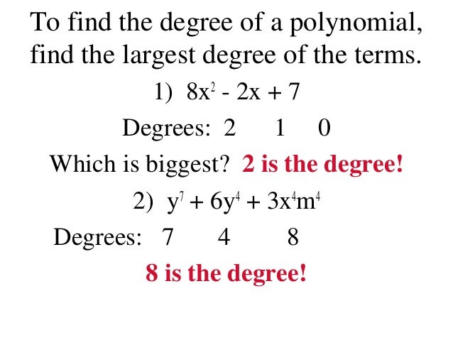 Introduction To Polynomial Basics Of Polynomials
