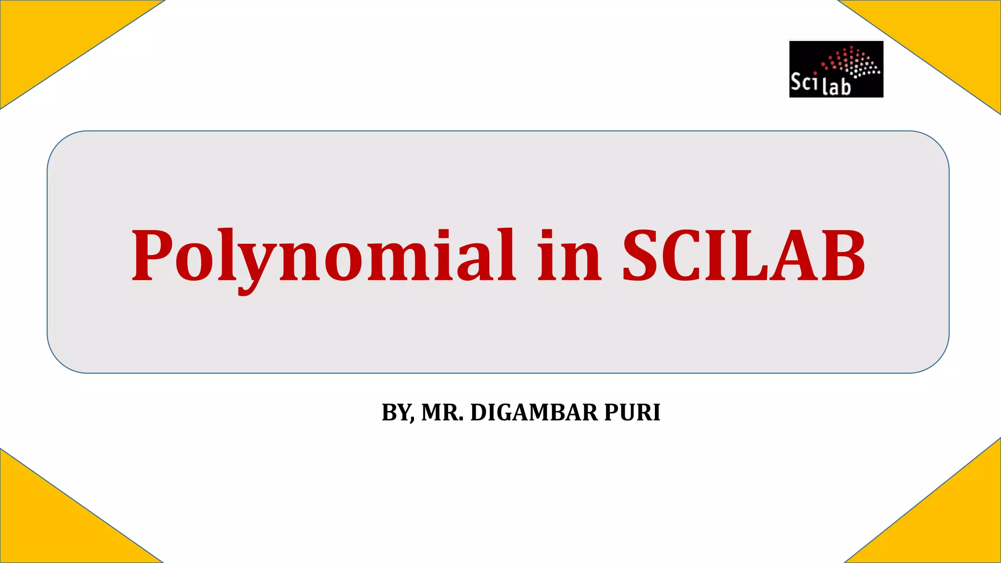 Polynomials in scilab | PDF
