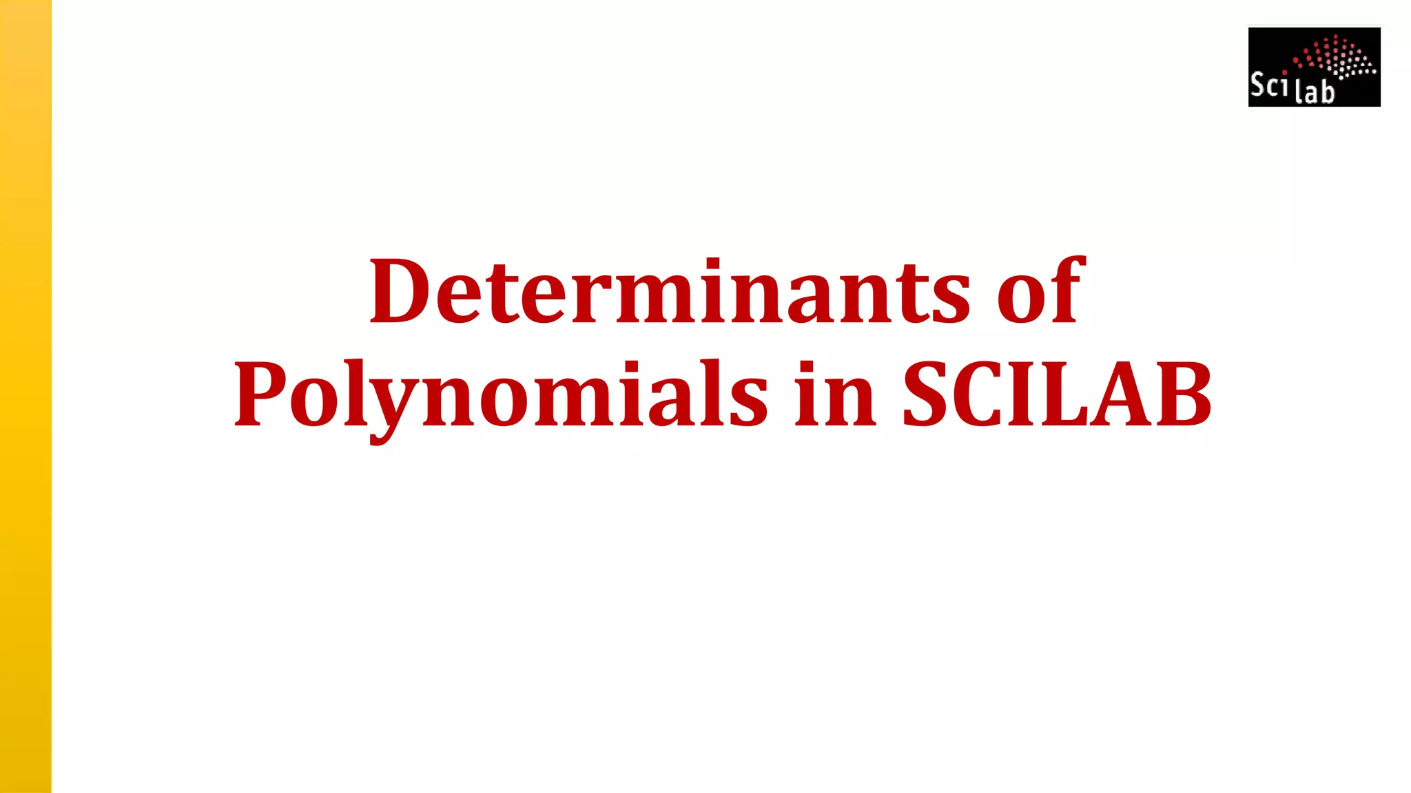Polynomials in scilab | PDF