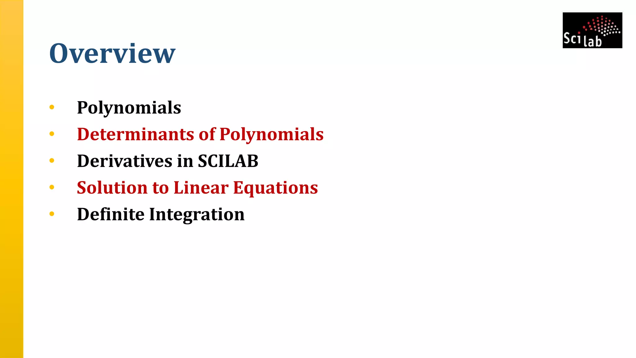 Polynomials in scilab | PDF