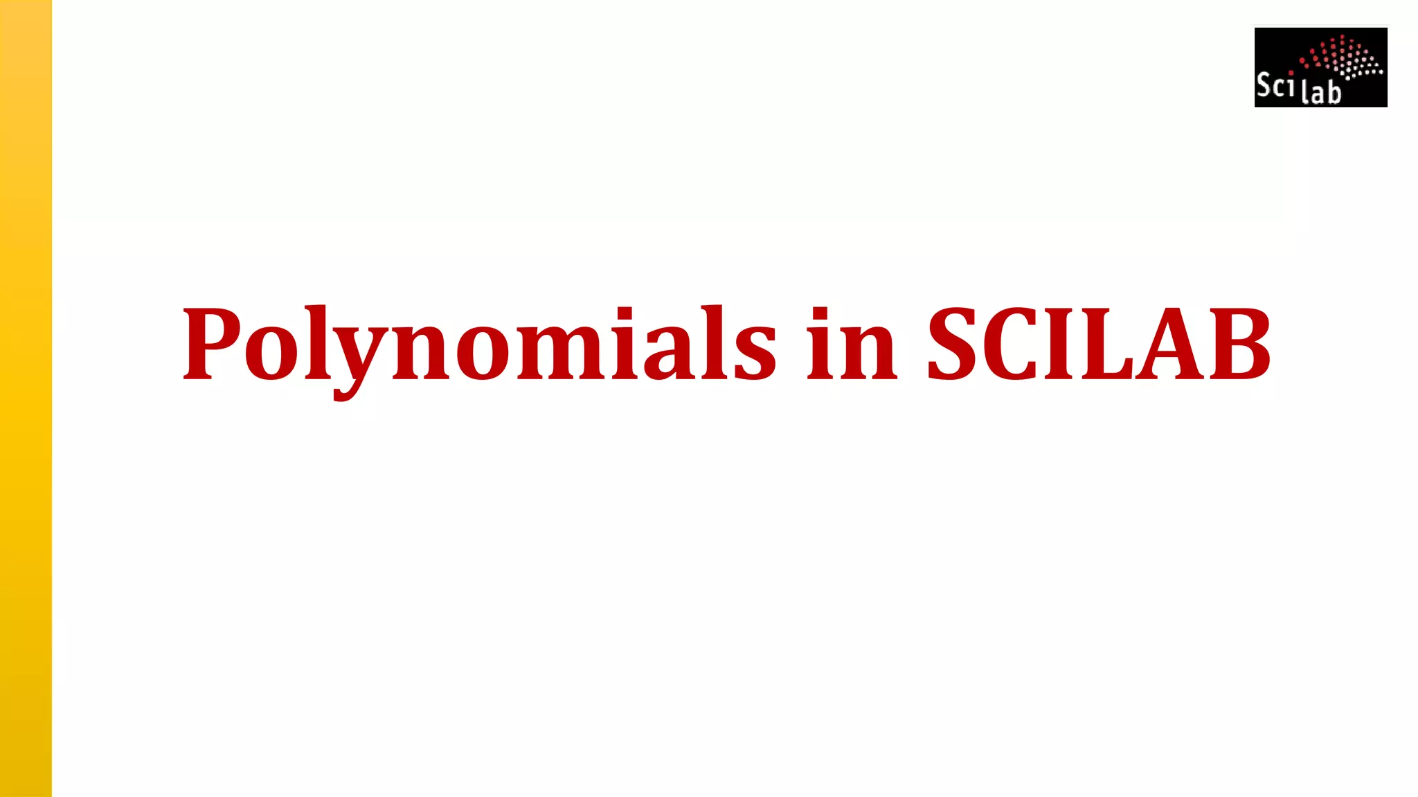 Polynomials in scilab | PDF