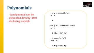 Polynomials in scilab | PDF