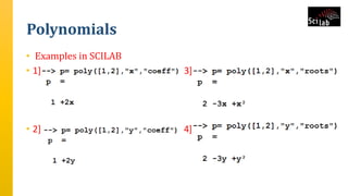 Polynomials in scilab | PDF
