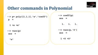 Polynomials in scilab | PDF