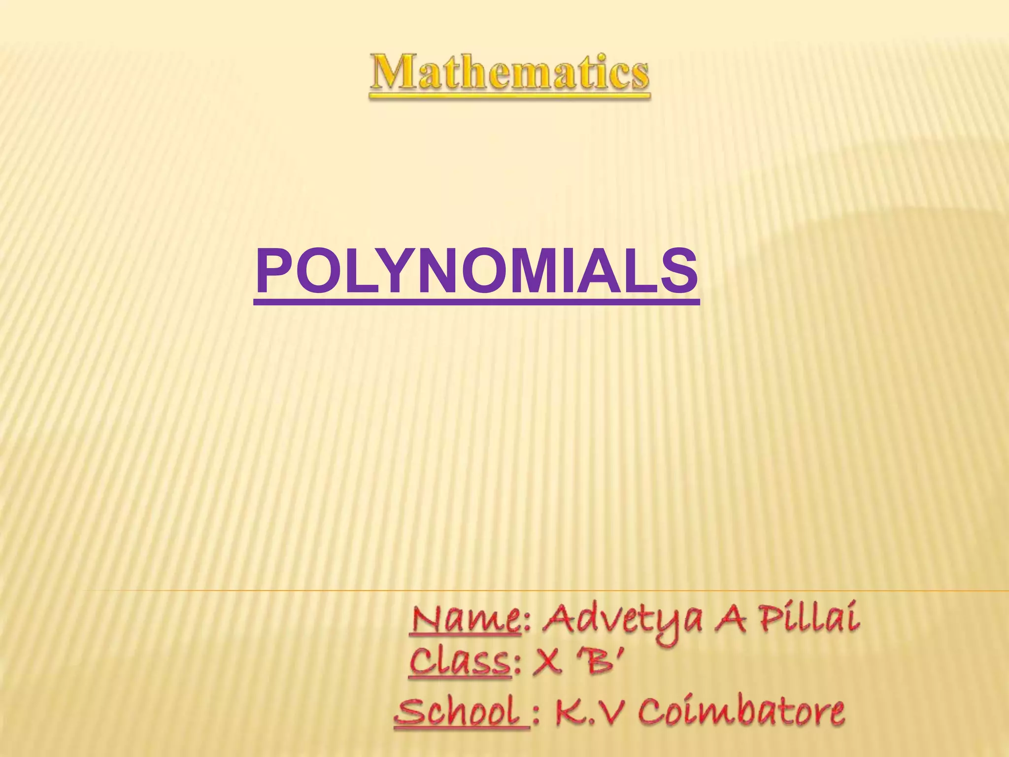 Polynomials (mathematics) | PPT