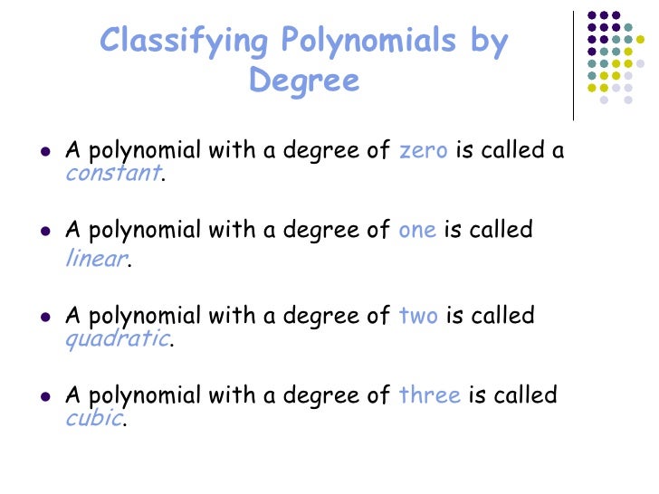 Polynomials Unit 3 Lessons 1-2