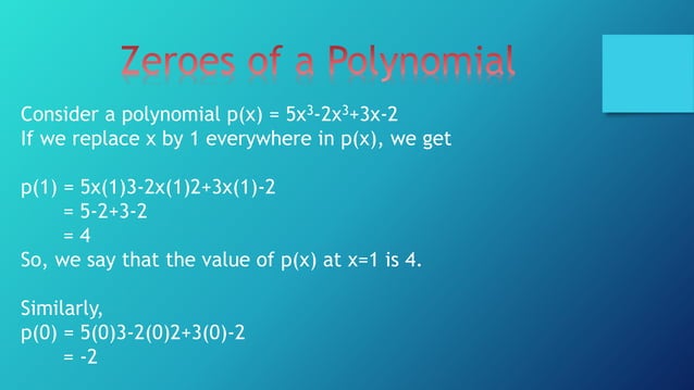 Class IX - Polynomials PPT | PPTX | Physics | Science