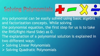 Class IX - Polynomials PPT | PPTX