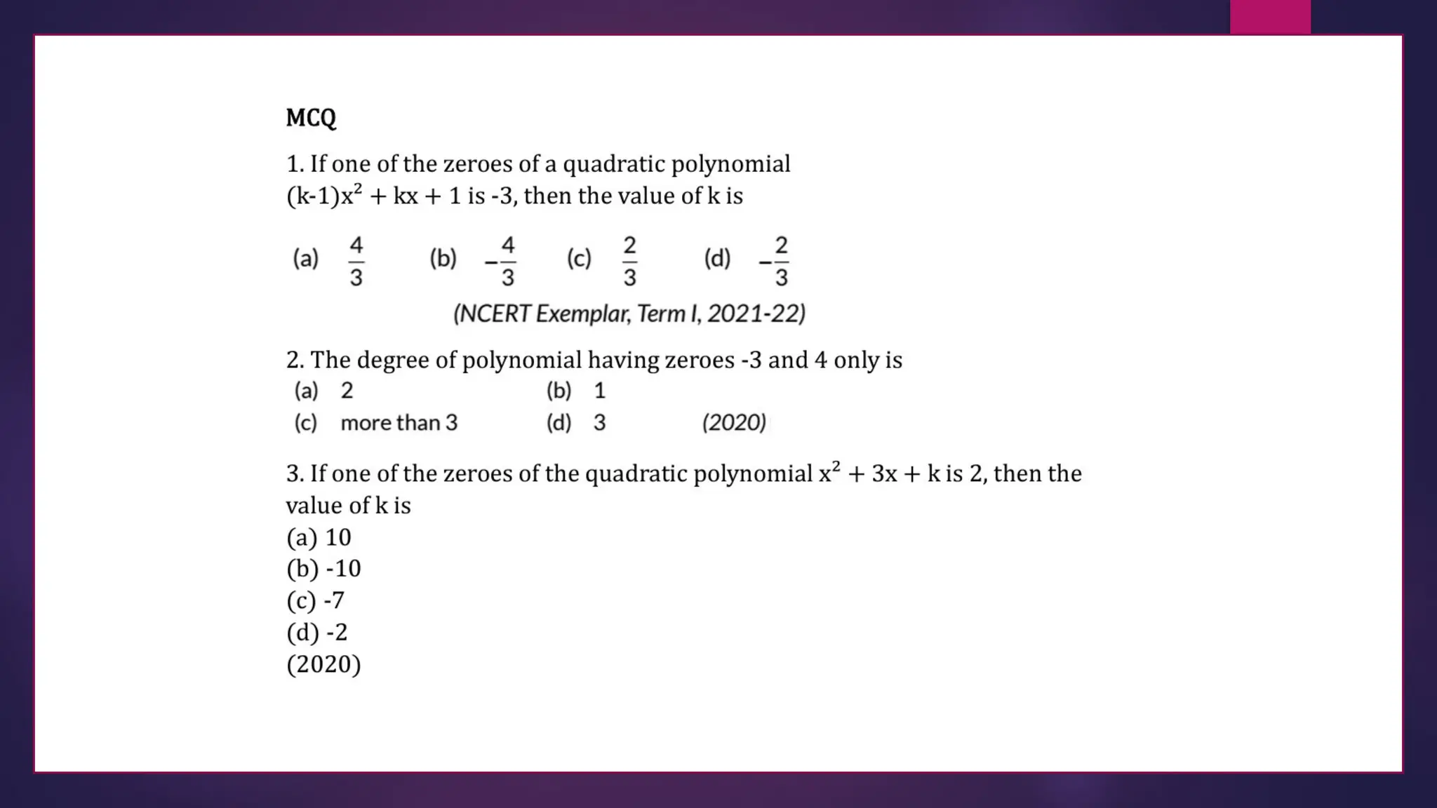 Polynomials class 10 cbse chapter 2 REVISION.pptx