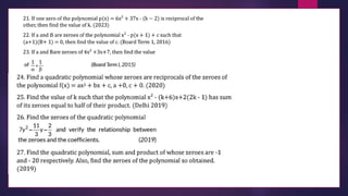Polynomials class 10 cbse chapter 2 REVISION.pptx