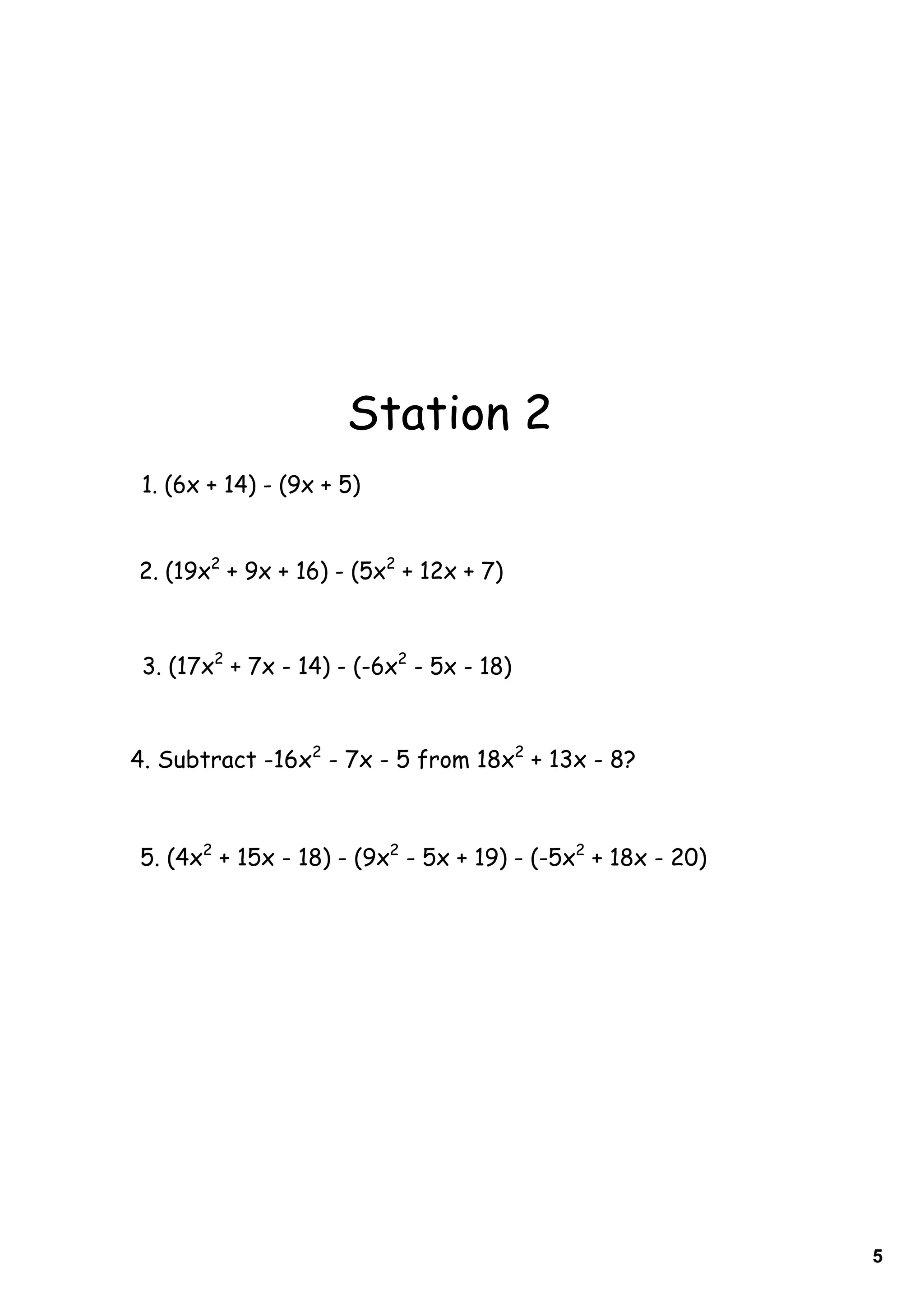 Polynomial stations | PDF