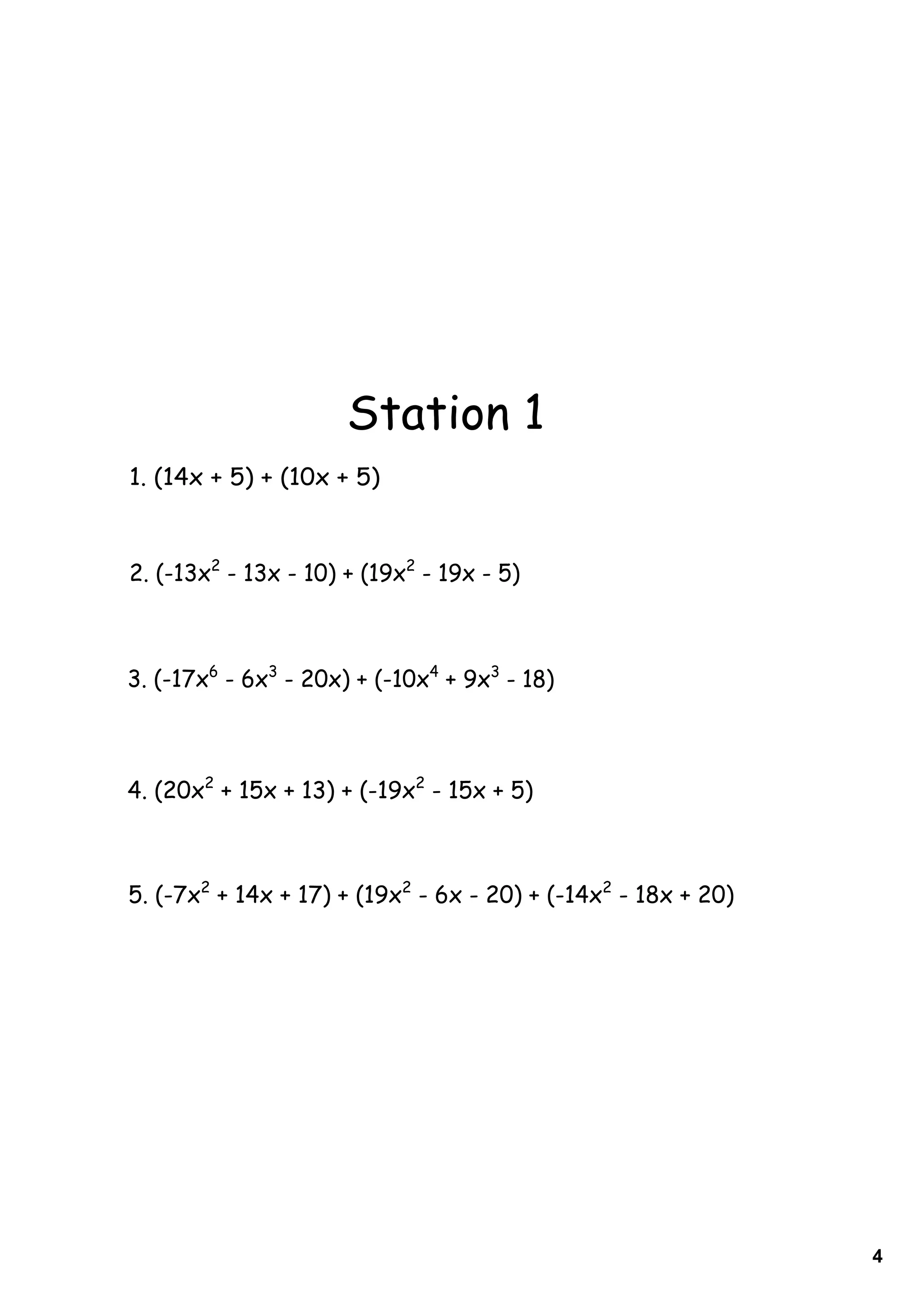 Polynomial stations | PDF