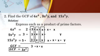 Factoring Polynomials with common monomial factor | PPTX