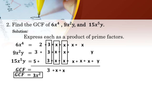 Factoring Polynomials with common monomial factor | PPTX