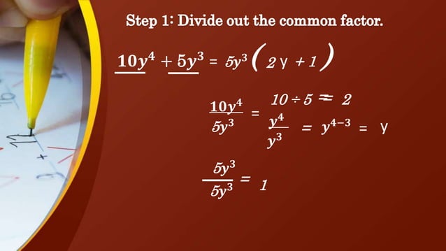 Factoring Polynomials with common monomial factor | PPTX