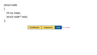 Polynomial using Lists ppt presentation in c | PPT