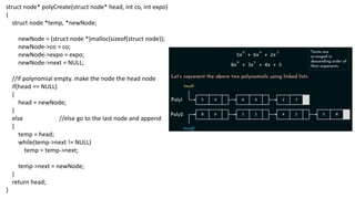 Polynomial using Lists ppt presentation in c | PPT