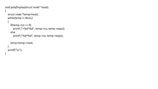 Polynomial using Lists ppt presentation in c | PPT