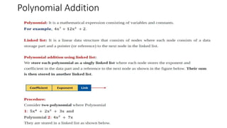 Polynomial using Lists ppt presentation in c | PPT