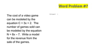 Multiplying Polynomials Word Problems