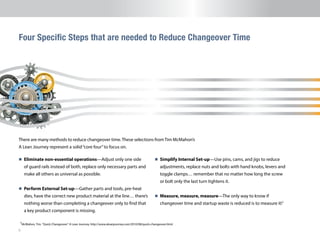 How to Reduce Changeover Time and Increase Throughput | PDF
