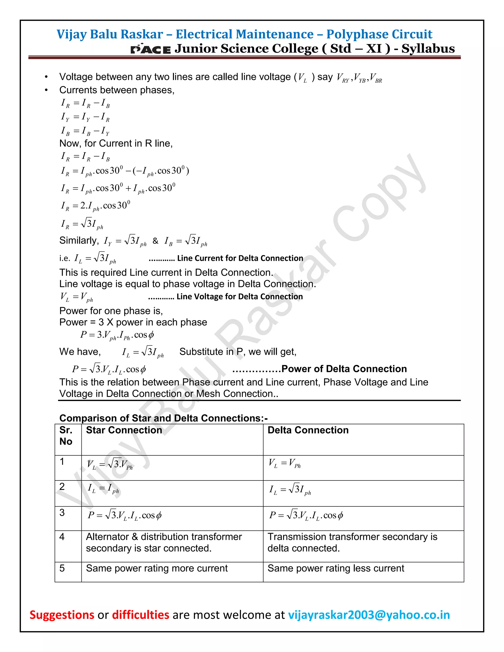 Polyphase circuit electrical maintenace | PDF