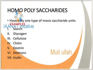 Polysaccharides and their role in health and disease their structure ...