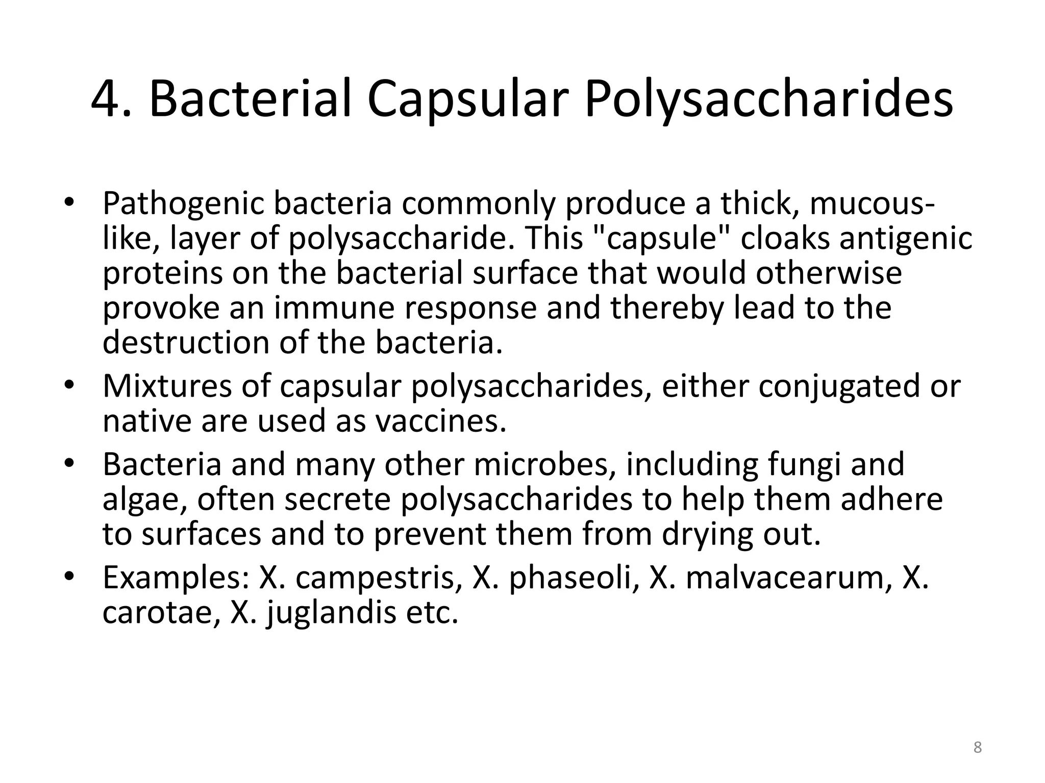 Polysaccharides Xanthan gum & other examples | PPTX