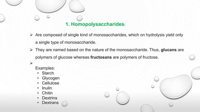 Polysaccharides presentation | PPTX | Chemistry | Science