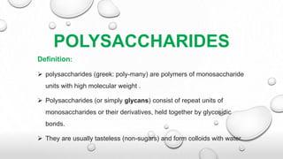 Polysaccharides presentation | PPT