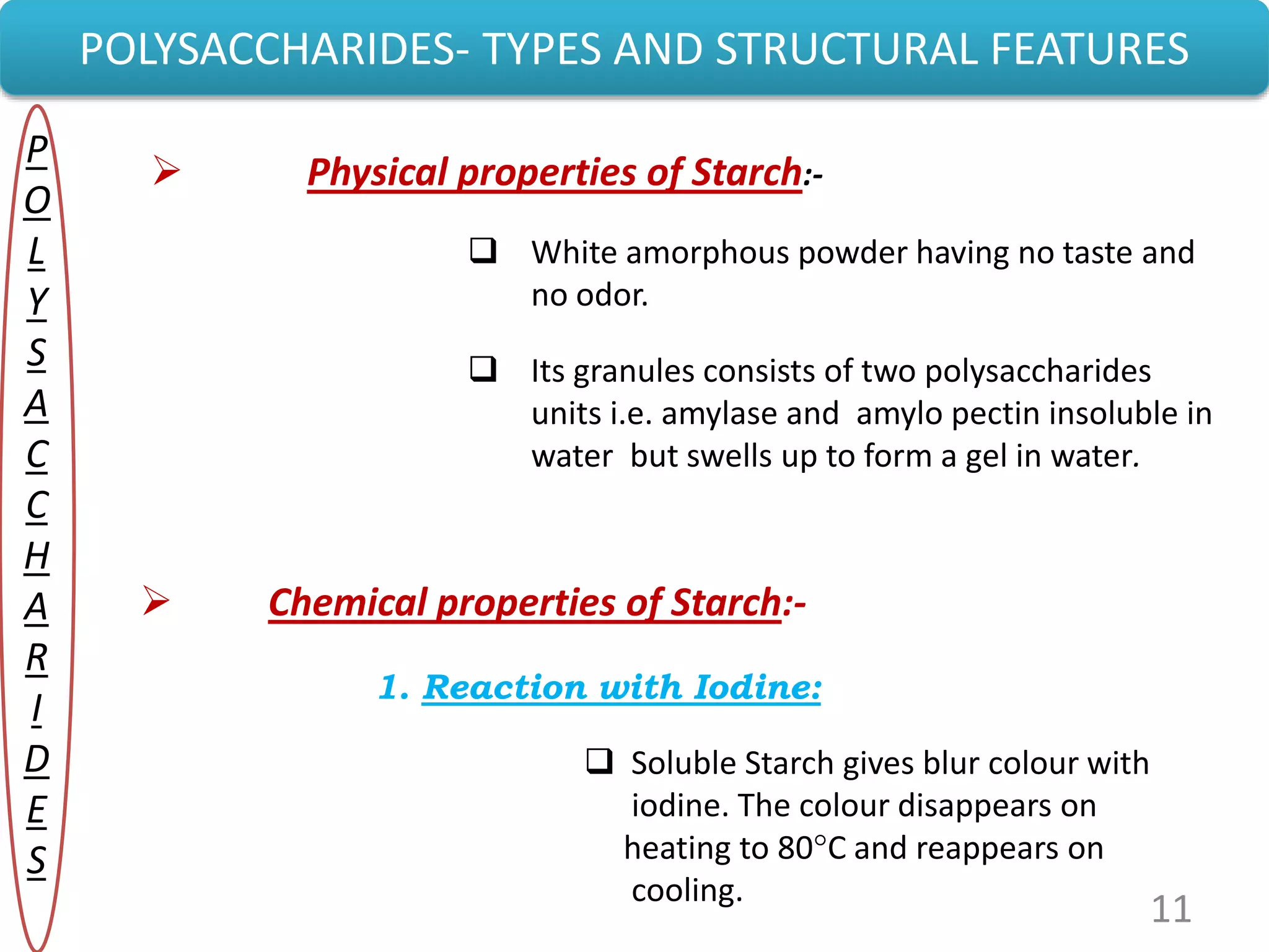 Polysaccharides types and Structural Features | PPTX