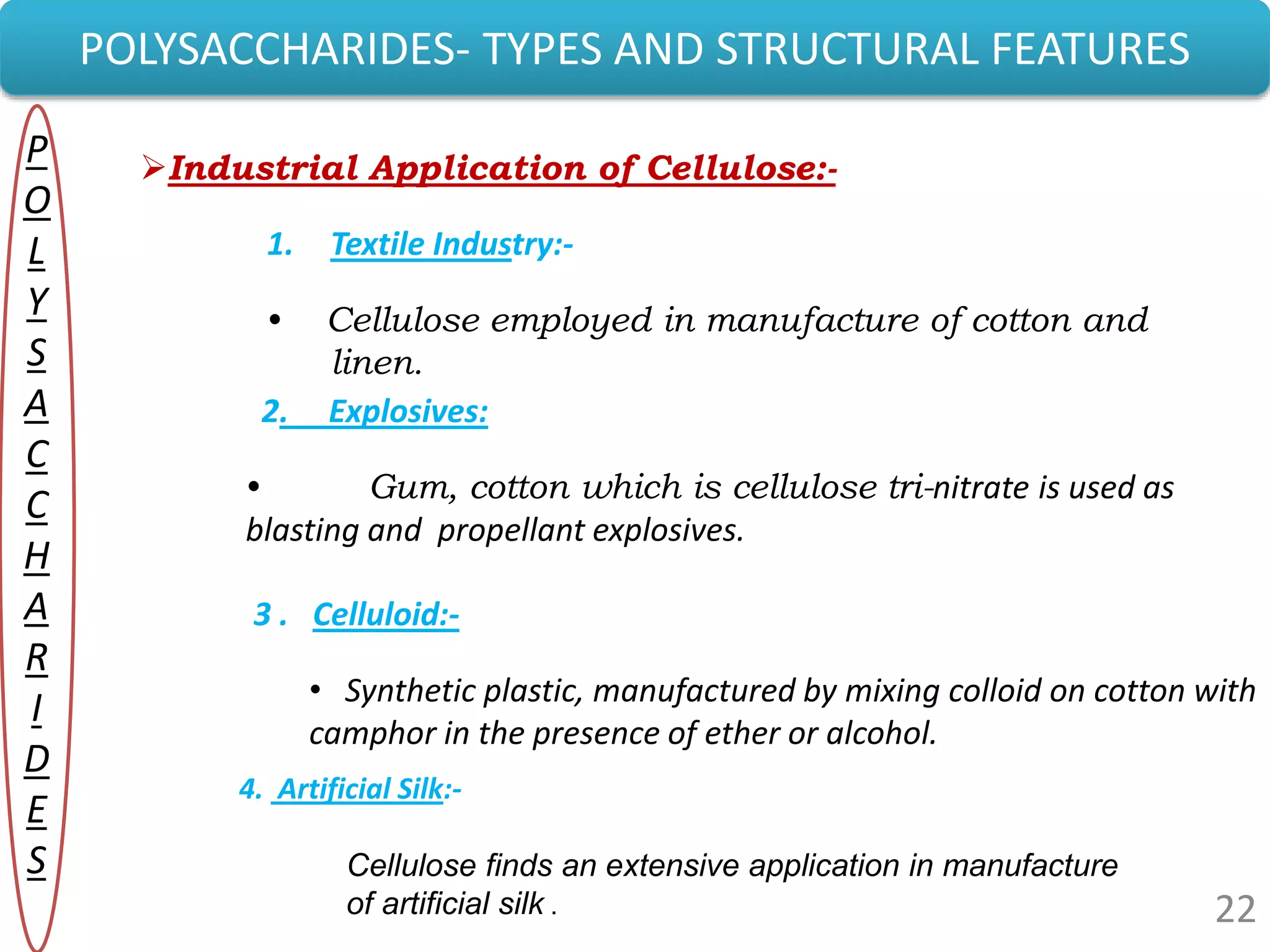Polysaccharides types and Structural Features | PPTX