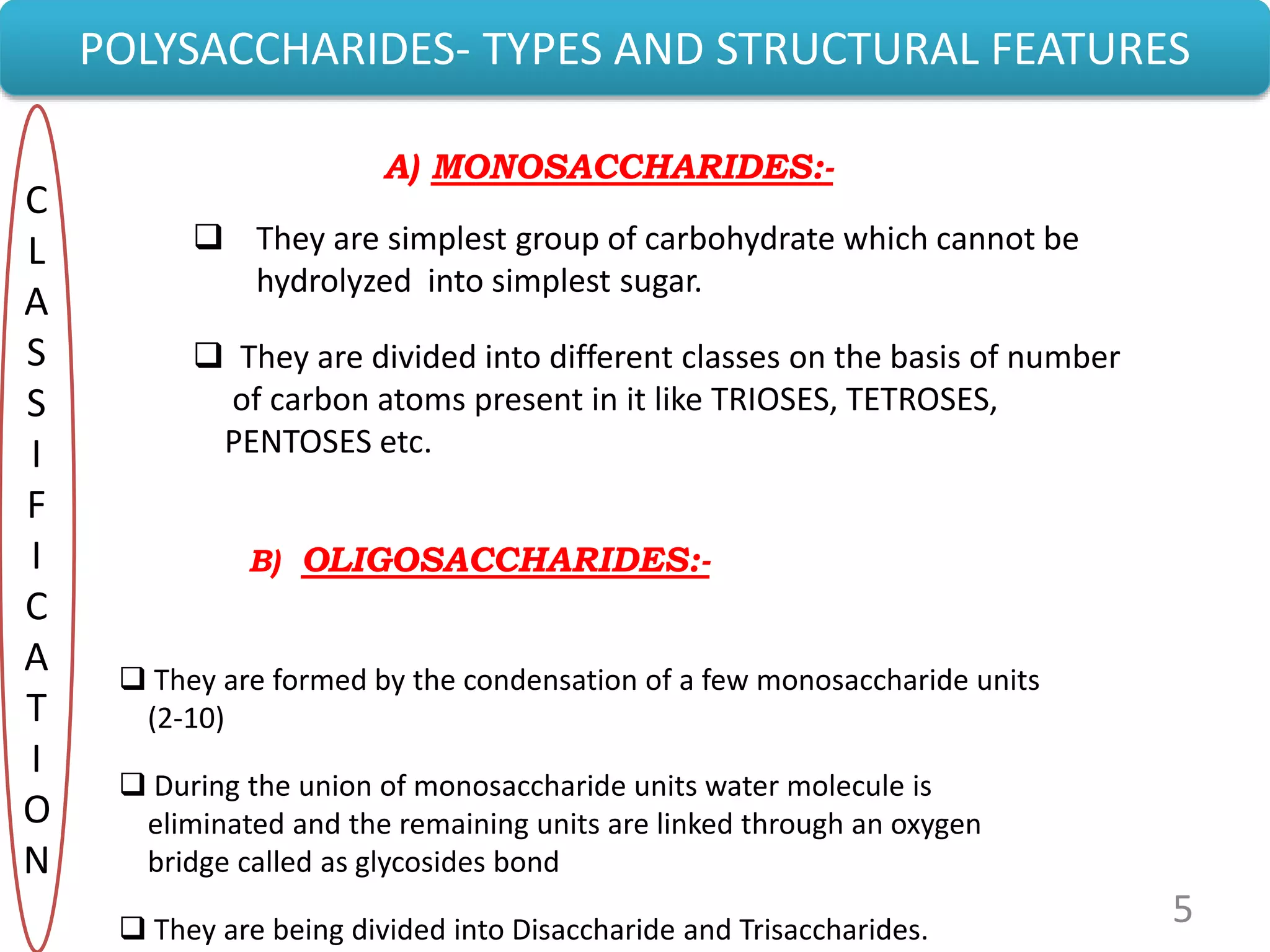 Polysaccharides types and Structural Features | PPTX