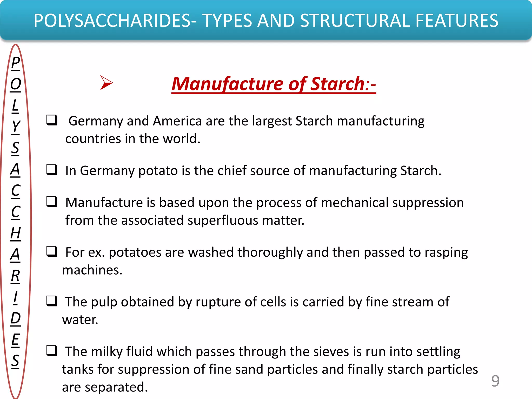 Polysaccharides types and Structural Features | PPTX