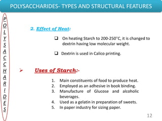 Polysaccharides types and Structural Features | PPTX
