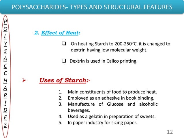 Polysaccharides types and Structural Features | PPTX