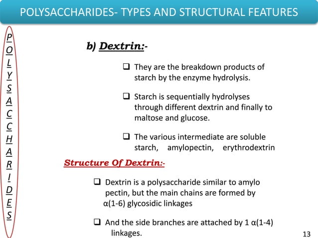 Polysaccharides types and Structural Features | PPTX