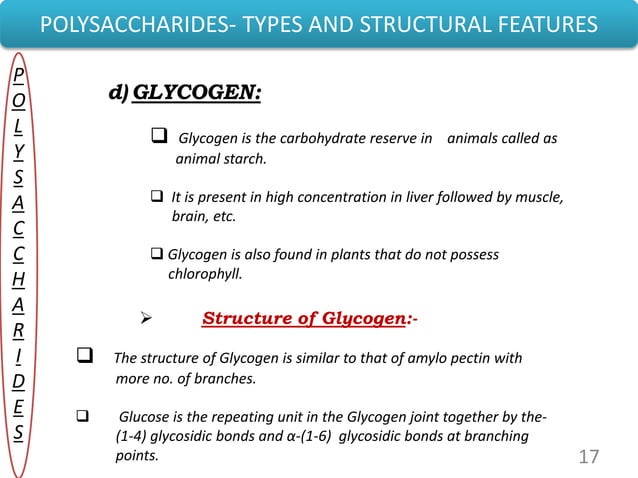 Polysaccharides types and Structural Features | PPTX