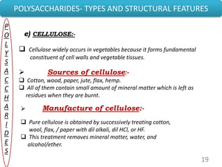Polysaccharides types and Structural Features | PPTX