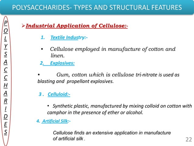 Polysaccharides types and Structural Features | PPTX