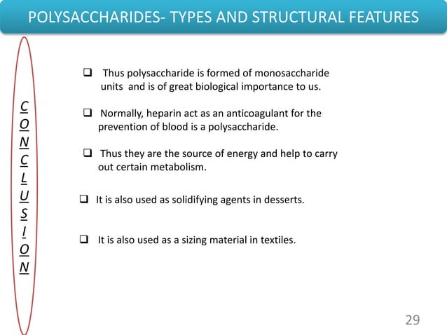 Polysaccharides types and Structural Features | PPTX