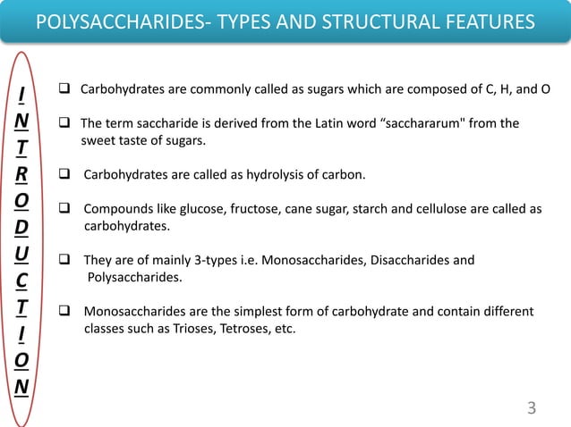 Polysaccharides types and Structural Features | PPTX