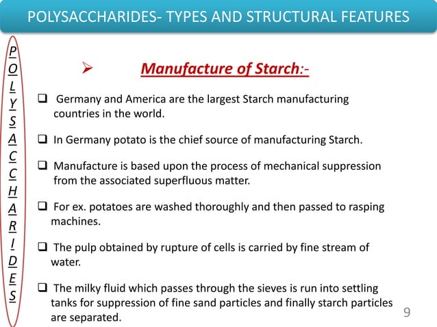 Polysaccharides types and Structural Features | PPTX