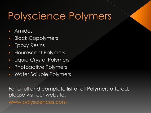 Polysciences - Monomers & Polymers | PPTX | Chemistry | Science