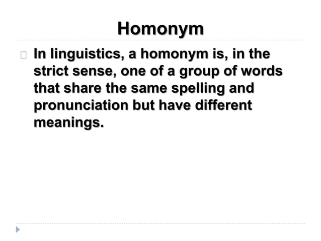 Polysemous and Homonymous expressions | PPTX