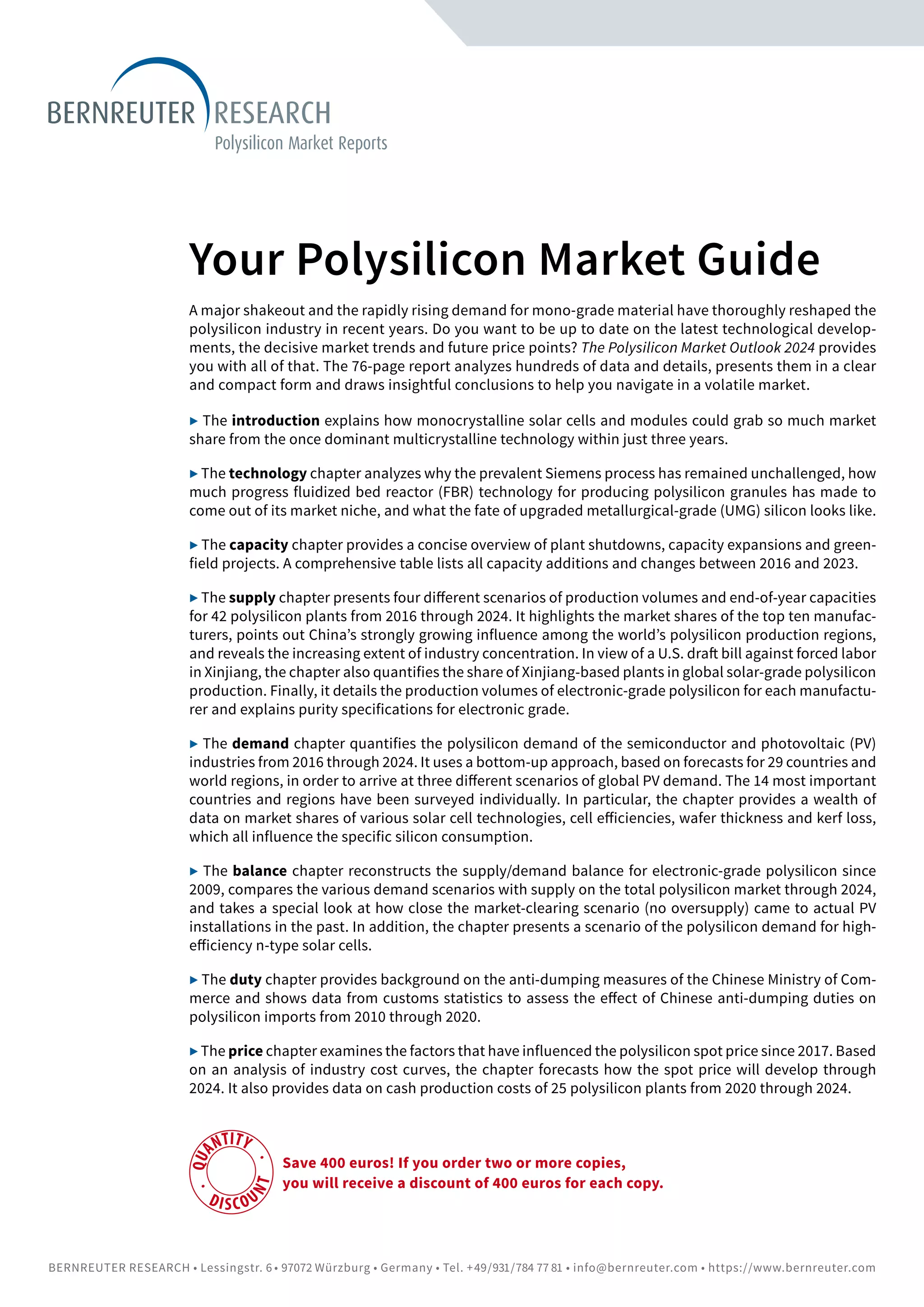 Polysilicon Market Outlook 2024 – Polysilicon Market Report | PDF
