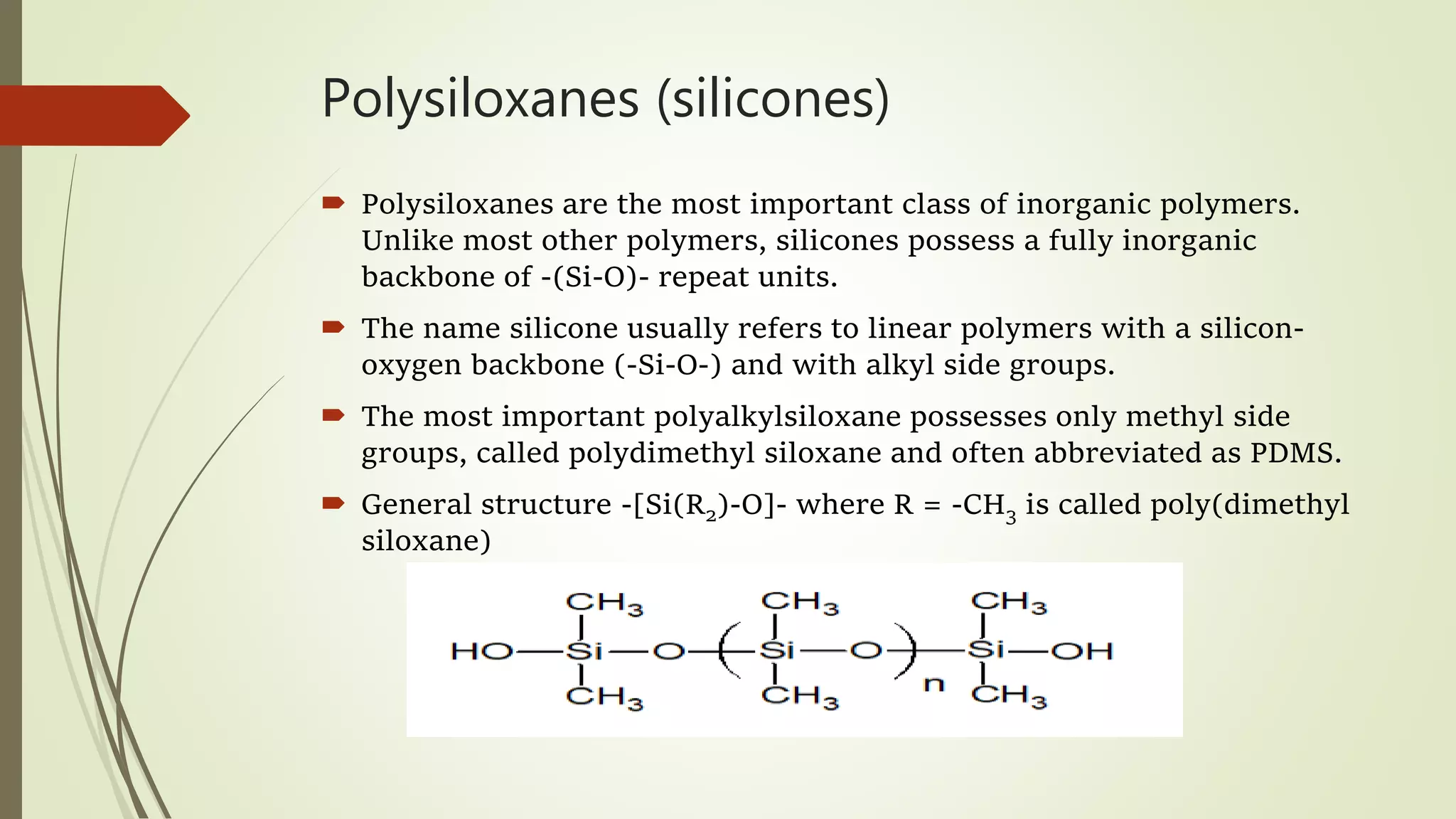 Polysiloxanes,... preparation and properties by Dr. Salma Amir | PPTX