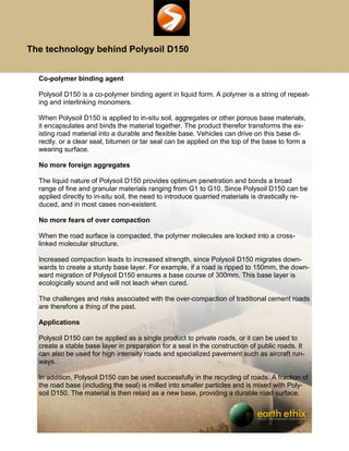 Polysoil D150 e publication march 2011 | PDF